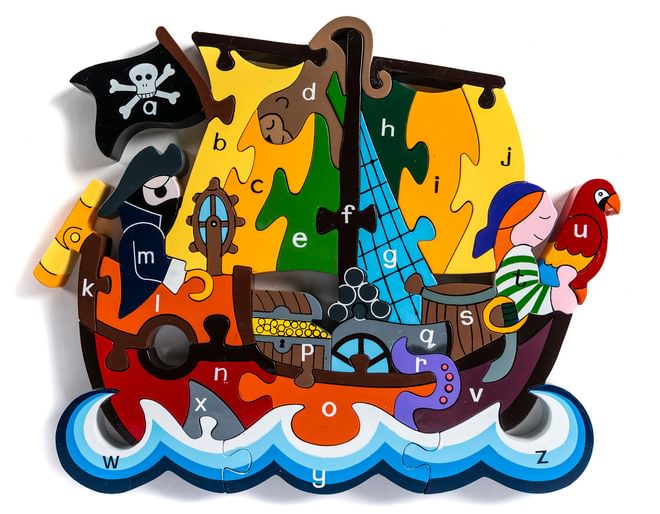 Pirate Ship - Alphabet Wooden Jigsaw - Girls Aged 16