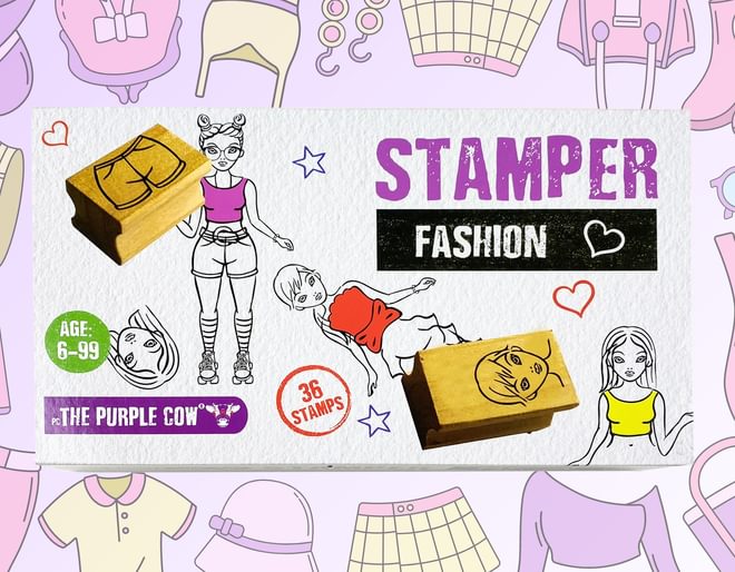 Fashion Stamper Set - 36 Wooden Stamps - Girls Aged 4