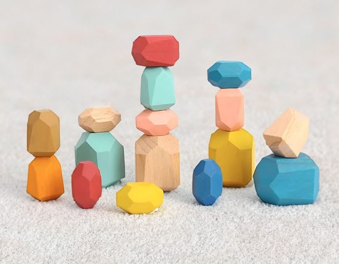 Wooden Stacking Stones - Set of 16