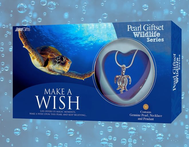Turtle Pearl Gift Set - Real Pearl in Clam