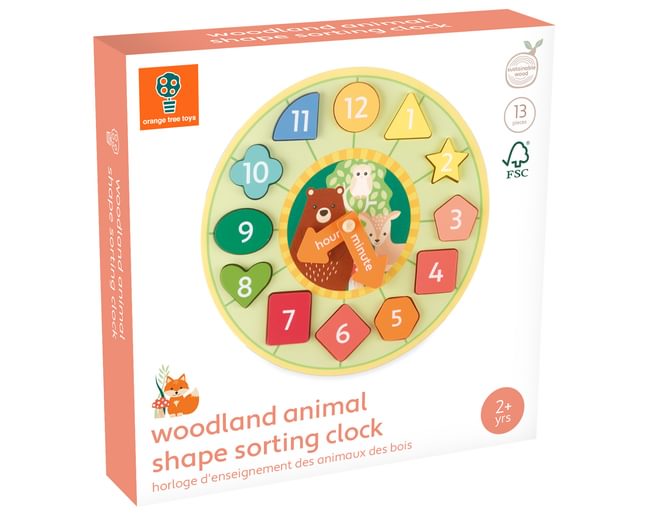 Woodland Animal Shape Sorting Clock - Aged 0